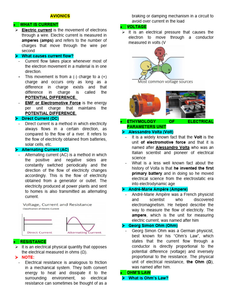 Reviewer in Avionics | PDF | Voltage | Direct Current