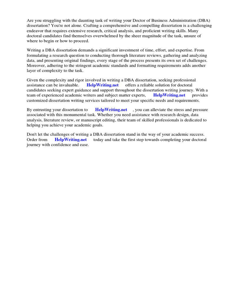 Doctor of Business Administration Dissertation Samples | PDF | Thesis ...