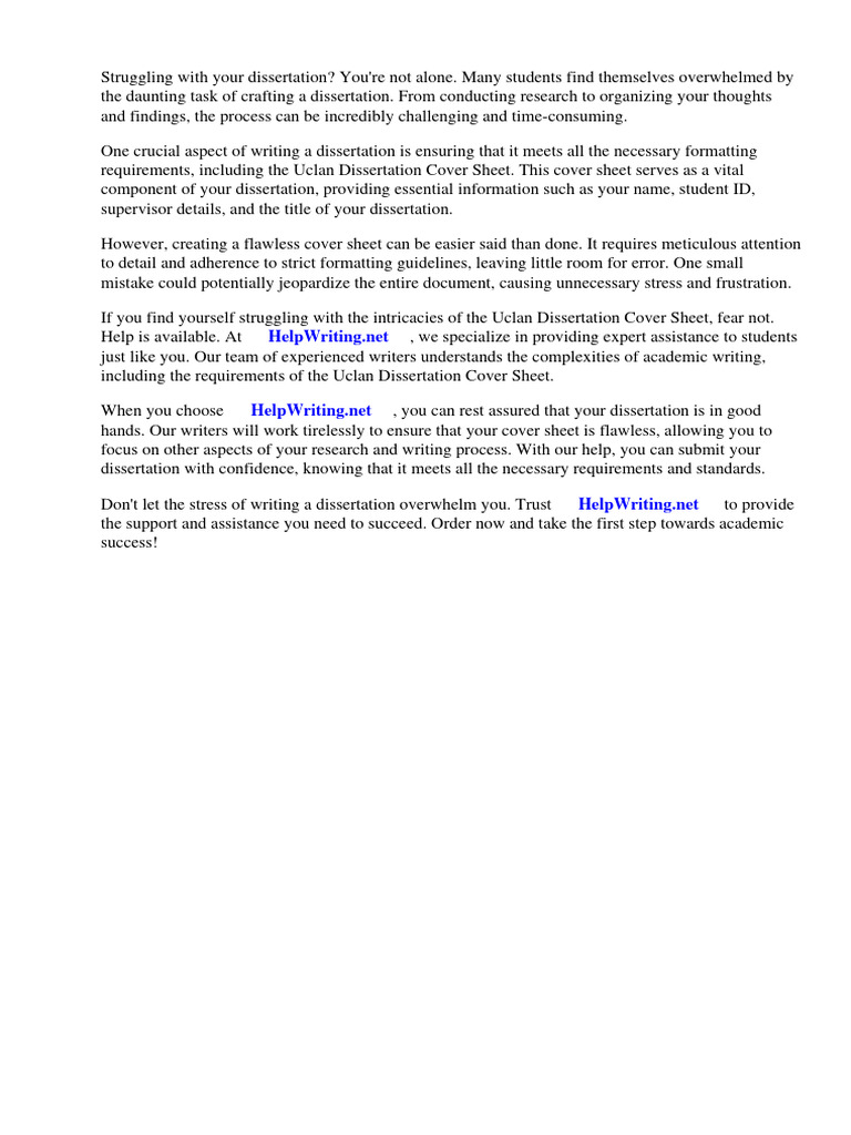 Dissertation Cover Sheet Help | PDF | Thesis