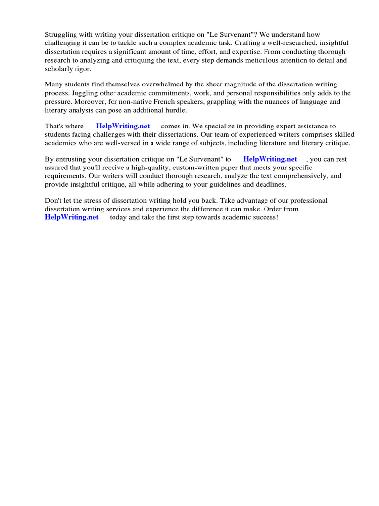 Dissertation Critique Sur Le Survenant | PDF | Thesis