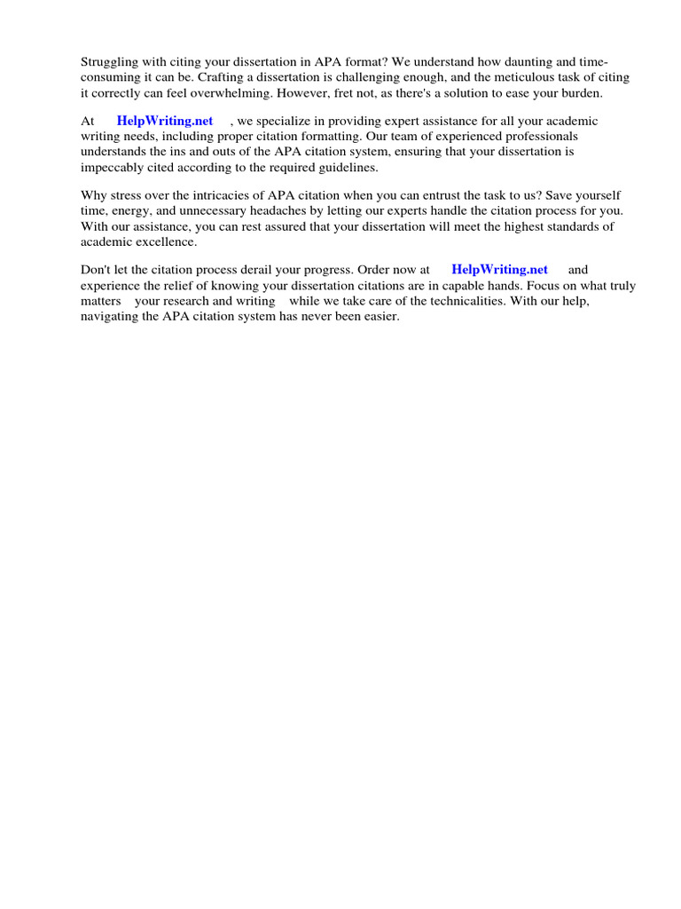 How To Cite A Dissertation Using Apa Citation System Pdf Apa Style