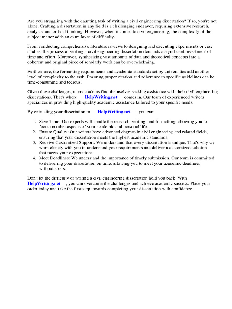 Civil Engineering Dissertation PDF | PDF | Thesis | Engineering