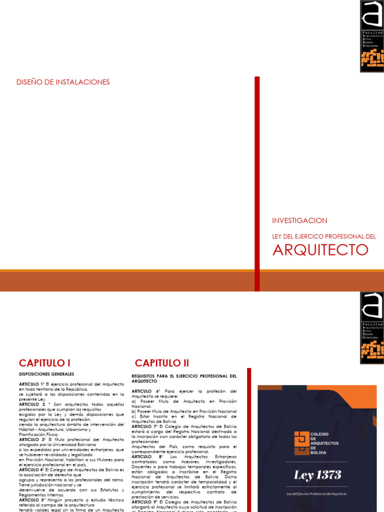 Ley Del Ejercicio Profesional Del Arquitecto | PDF | Arquitecto | Bolivia