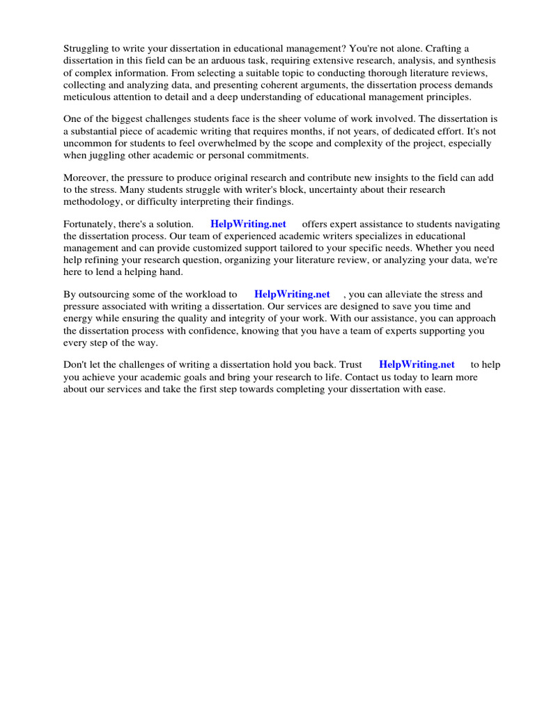 Sample Dissertation in Educational Management | PDF | Thesis | Data