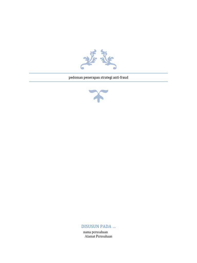 Template - Kebijakan Anti Fraud Internal - IND | PDF