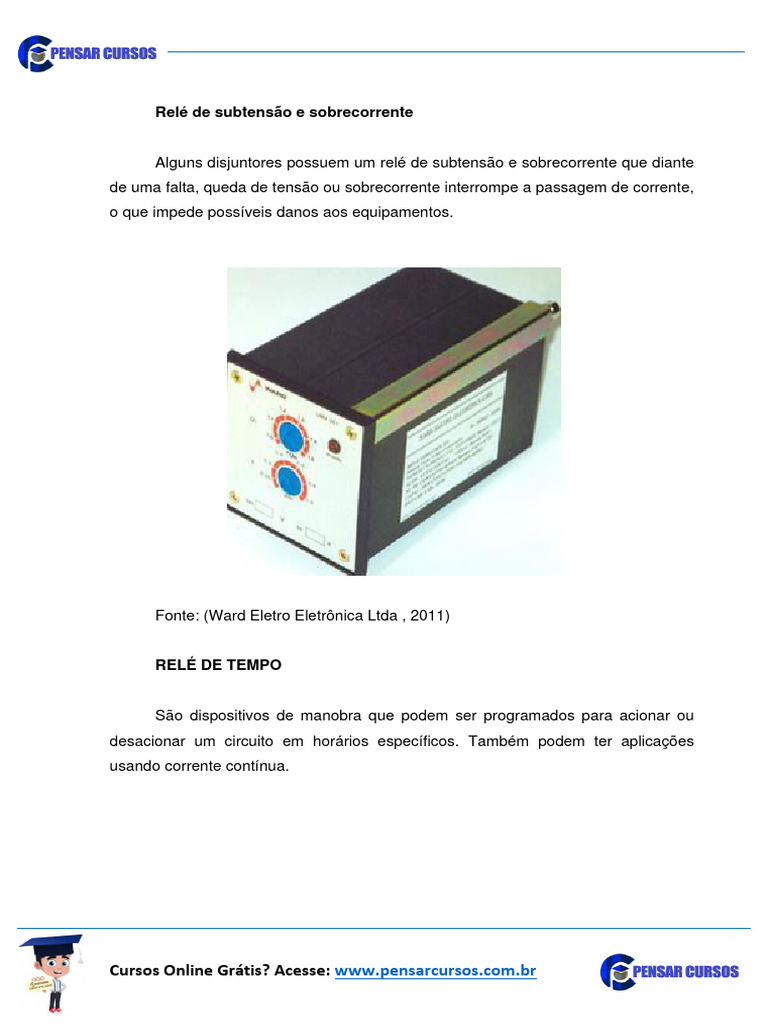 Aula 11 Rele De Subtensao E Sobrecorrente De Tempo E Corrente1677555334