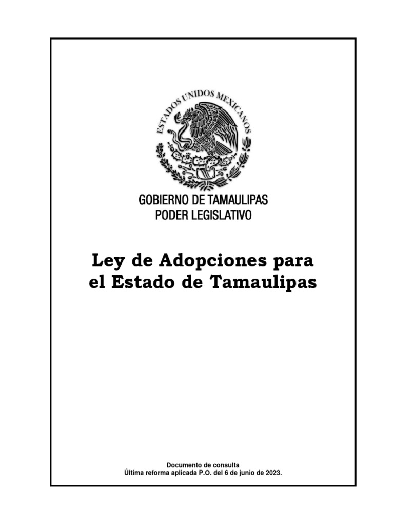 Ley Adopciones Tamaulipas 2023 | PDF | Adopción | Familia