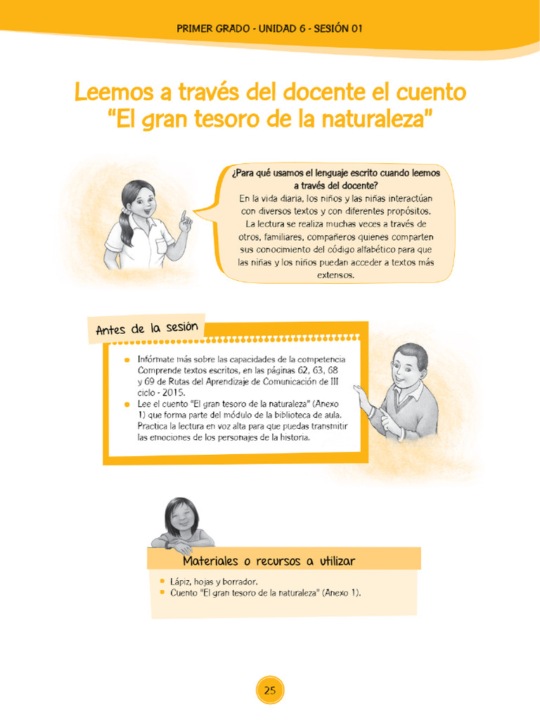 Leemos A Través Del Docente El Cuento El Gran Tesoro de La Naturaleza | PDF
