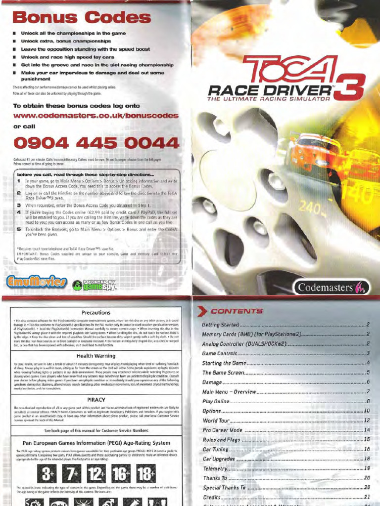 TOCA Race Driver 3 - 2006 - Codemasters | PDF
