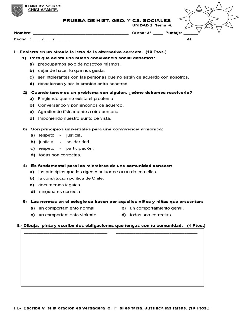 Prueba de C. Soc. U. 2 Tema 4 | PDF | Justicia | Crimen y violencia