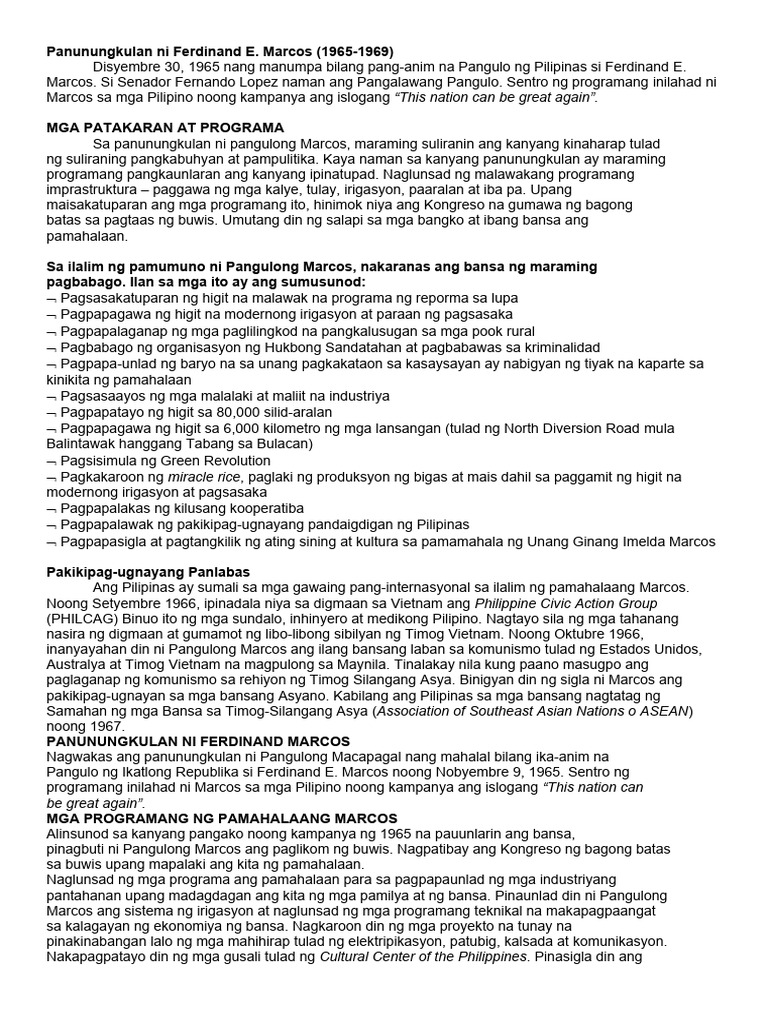 Ferdinand Marcos | PDF