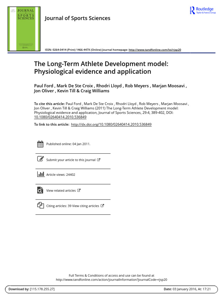 Long-Term Athlete Development Insights | PDF | Skeletal Muscle ...