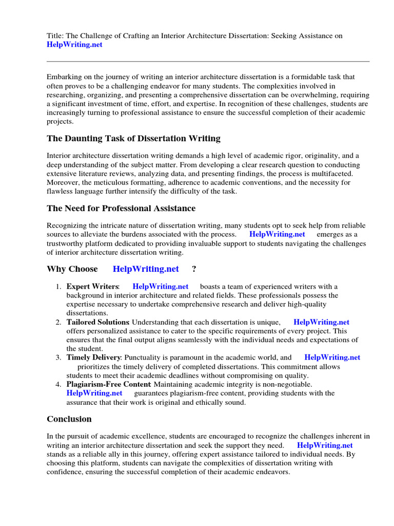 Interior Architecture Dissertation Examples | PDF | Thesis | Microsoft ...