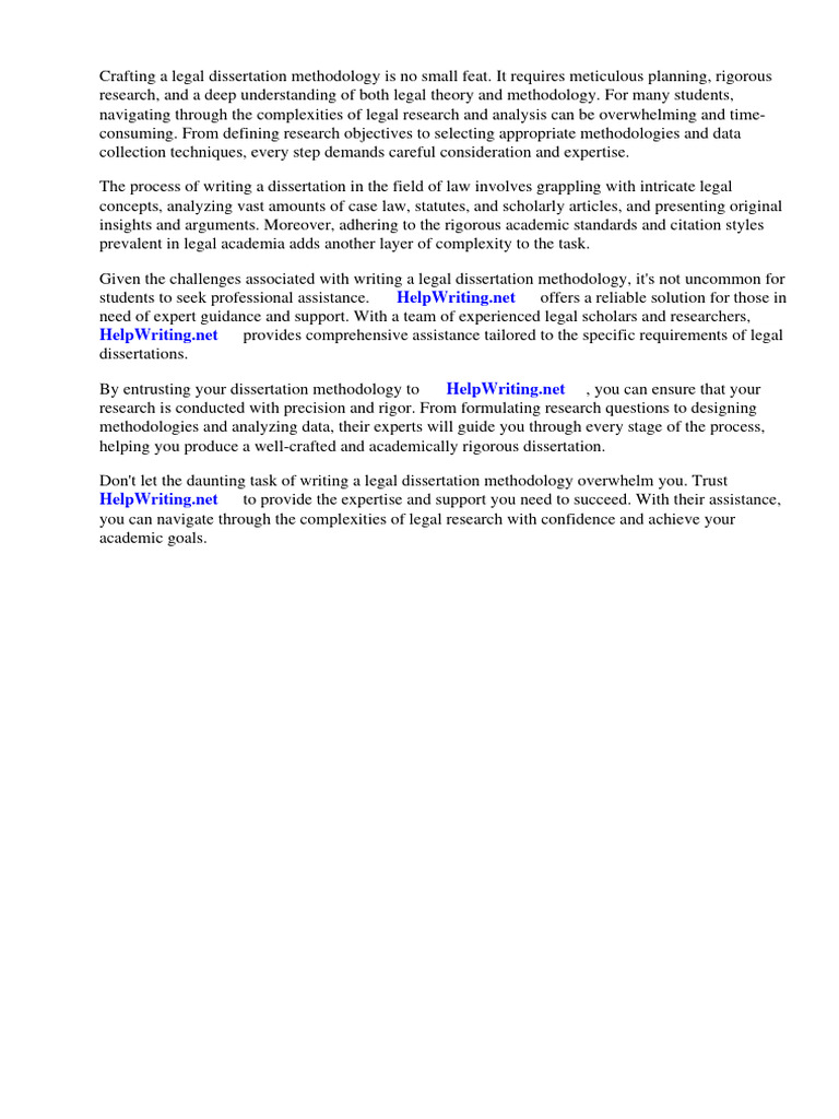 Legal Dissertation Methodology Pdf Methodology Thesis