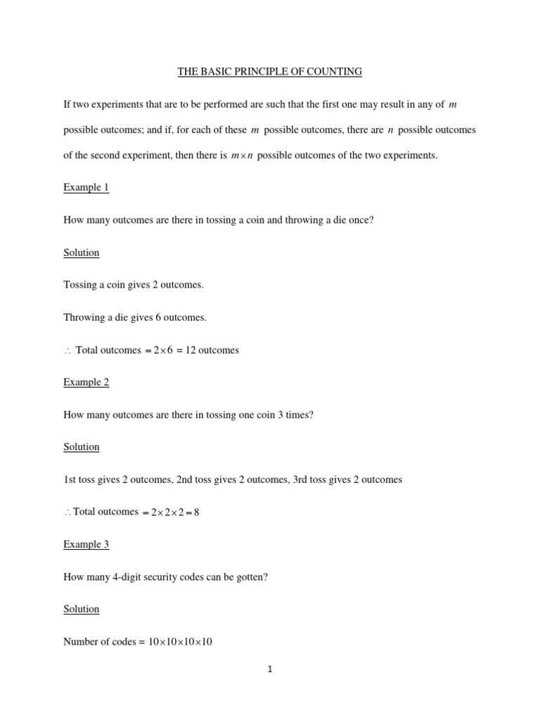 The Basic Principle of Counting - 074943 | Download Free PDF ...