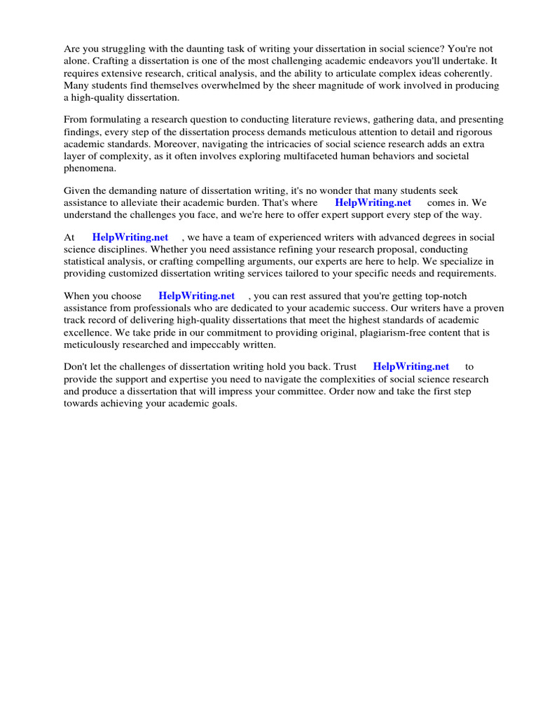 Dissertation Sample Social Science | PDF | Sociology | Social Sciences