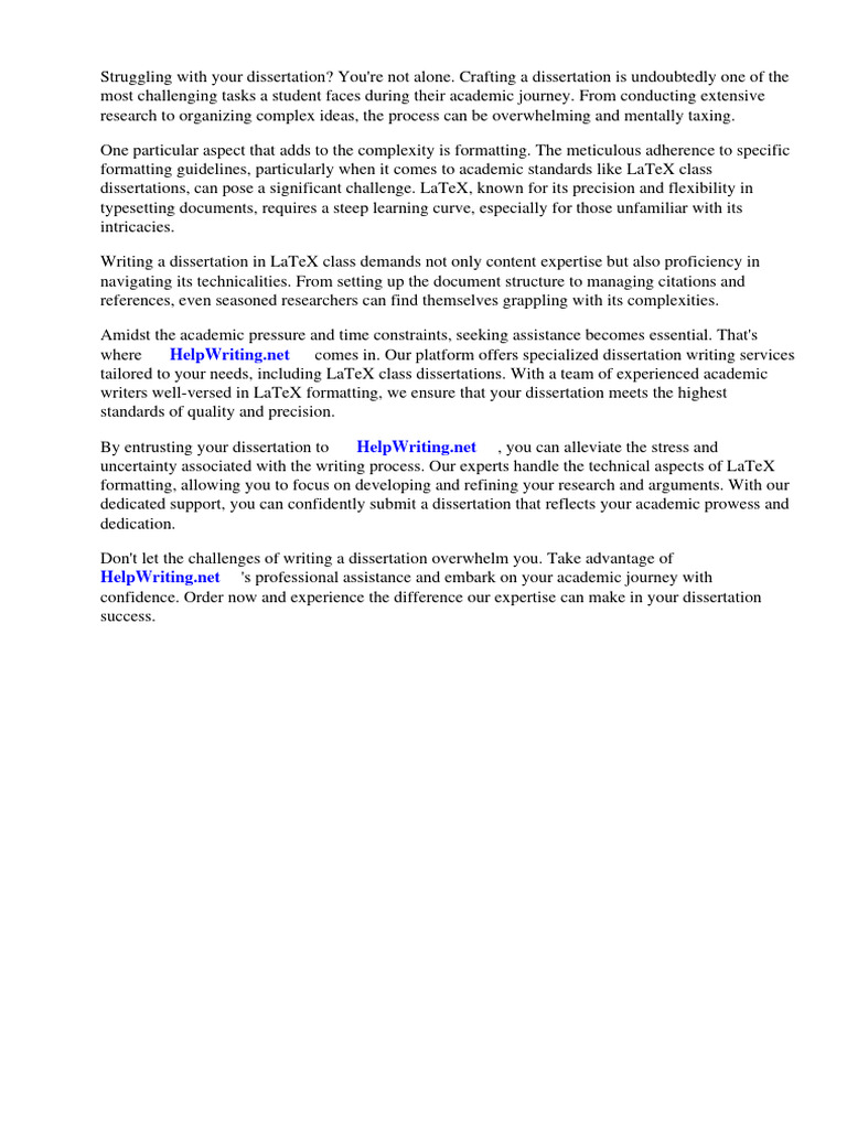 Latex Class Dissertation | Pdf | Te X | Thesis