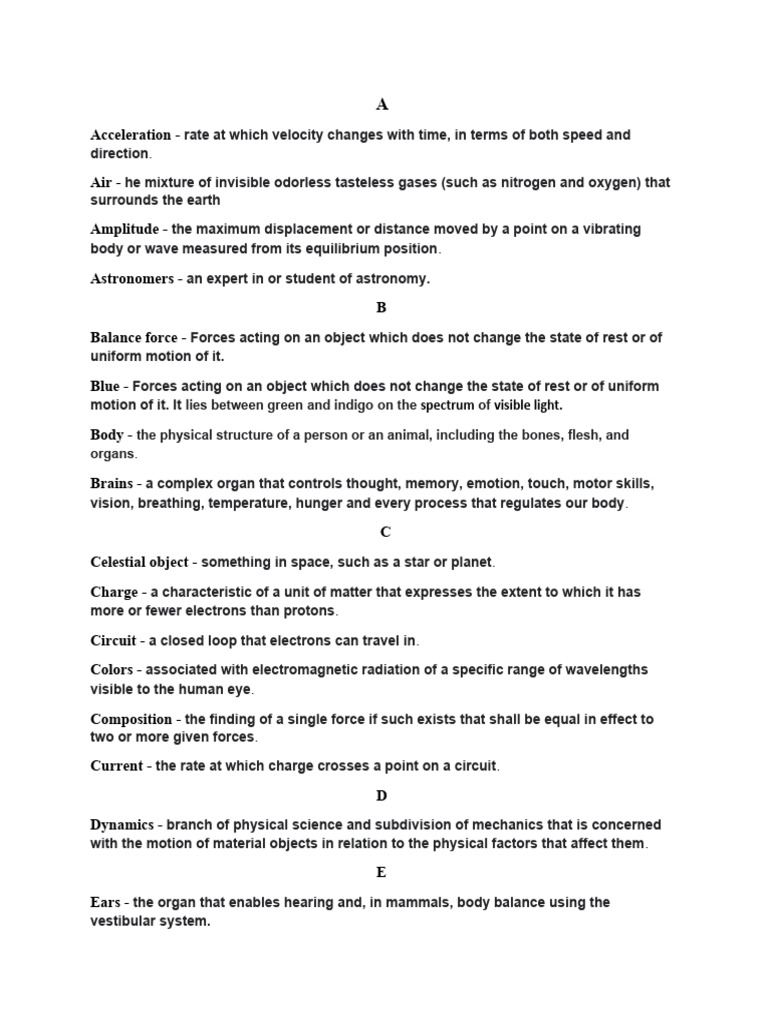 Dictionary | Download Free PDF | Force | Light