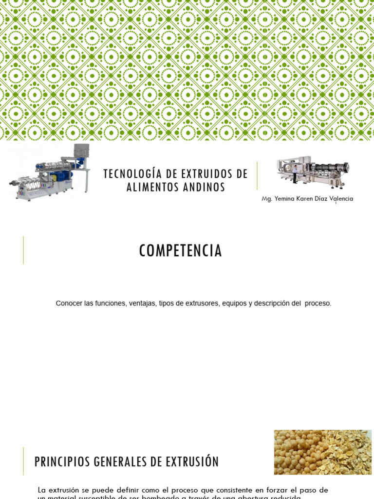 Extrusión de Alimentos Andinos: Proceso y Ventajas | PDF | Extrusión ...