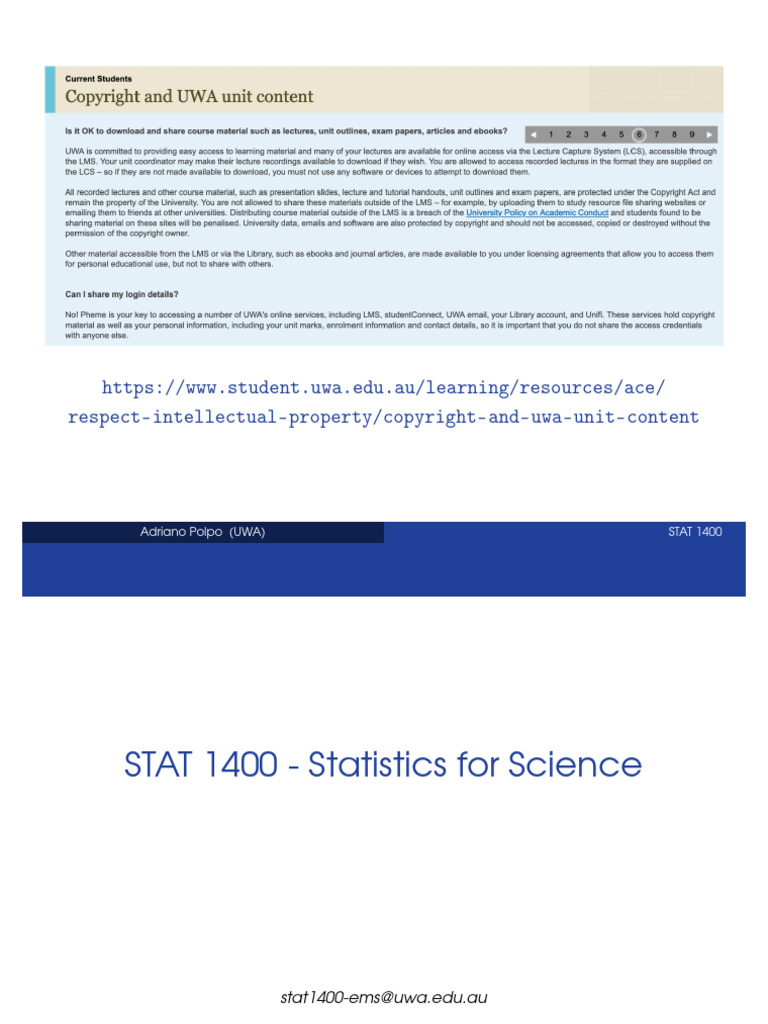 STAT1400 2022 1st Week4-Lecture 8 | PDF | Errors And Residuals | Linear Regression
