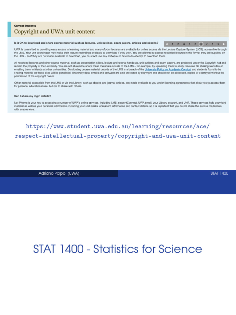 STAT1400 Week2-Lecture 3-1 | PDF | Categorical Variable | Statistics STAT1400 Week2-Lecture 3-1 | PDF | Categorical Variable | Statistics