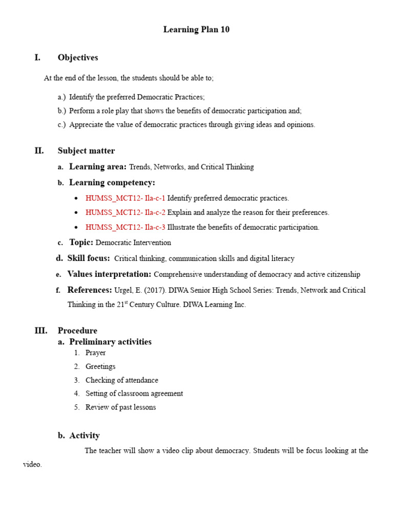 Learning Plan 2 | PDF