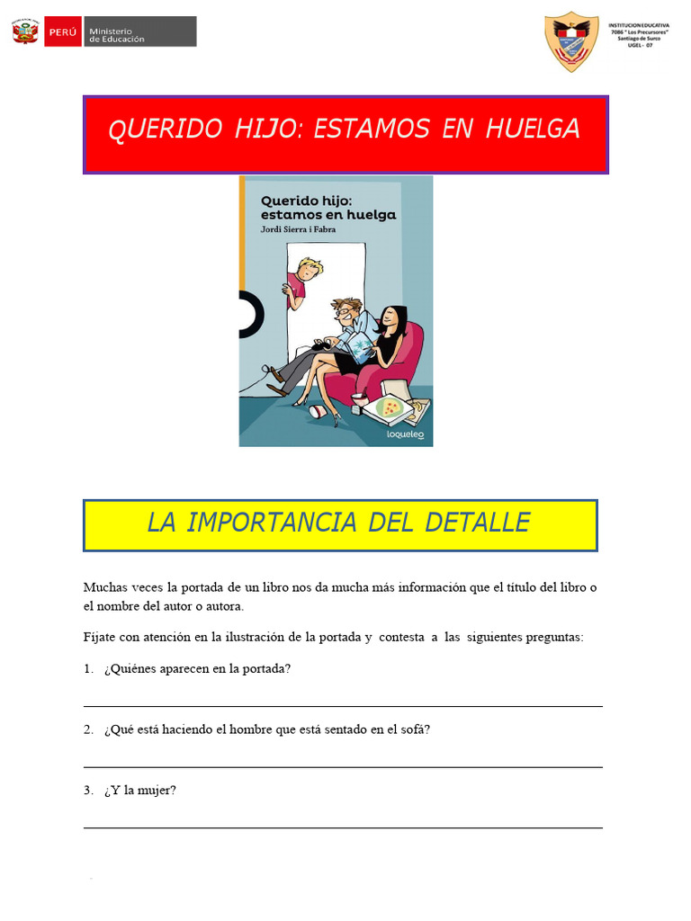 Plan Lector - Querido Hijo Estamos en Huelga | PDF