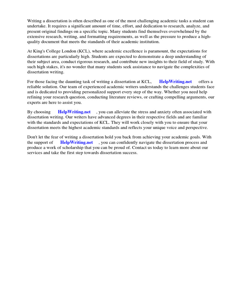 Dissertation Guidelines KCL | PDF | Thesis | Written Communication Dissertation Guidelines KCL | PDF | Thesis | Written Communication
