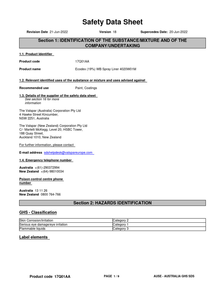 Sherwin Williams Internal Sprays SDS | PDF | Toxicity | Firefighting
