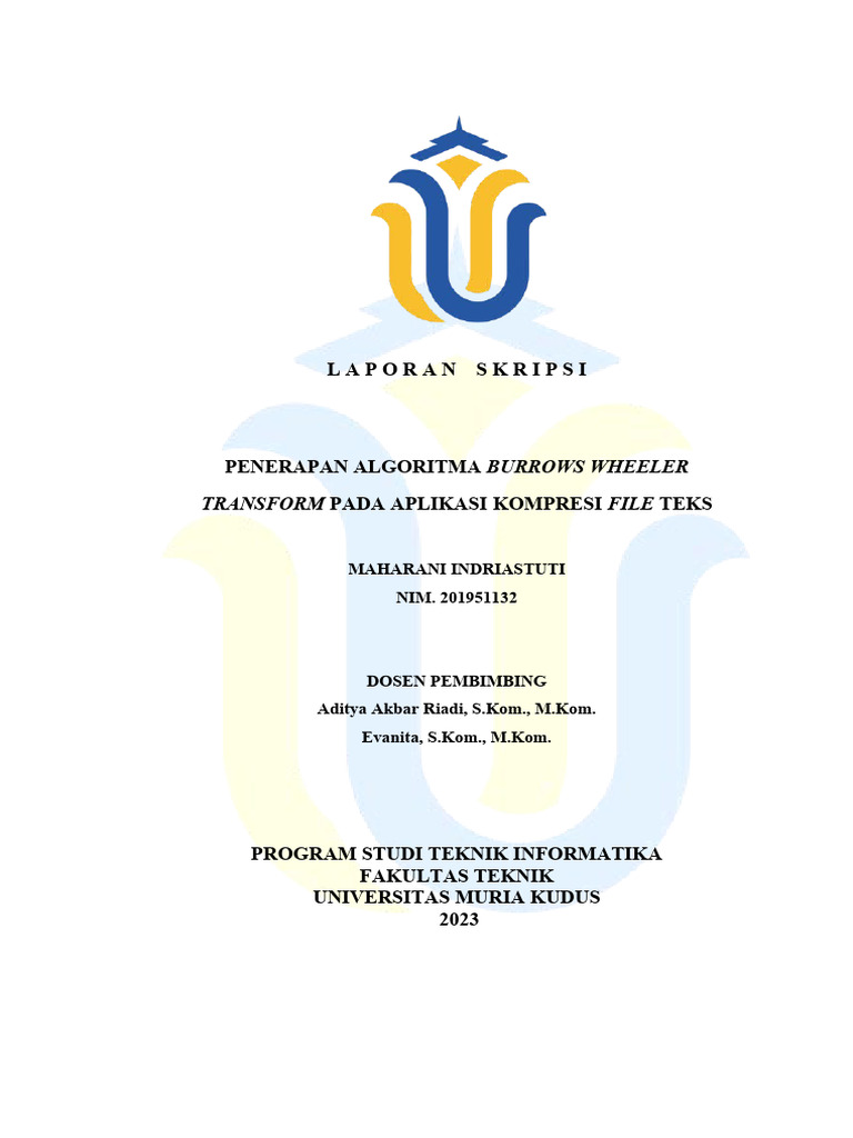 Penerapan Algoritma Burrows Wheeler Transform Pada Aplikasi Kompresi File Teks | PDF