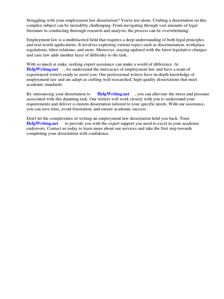 Employment Law Dissertation Examples | PDF | Employment | Labour Law