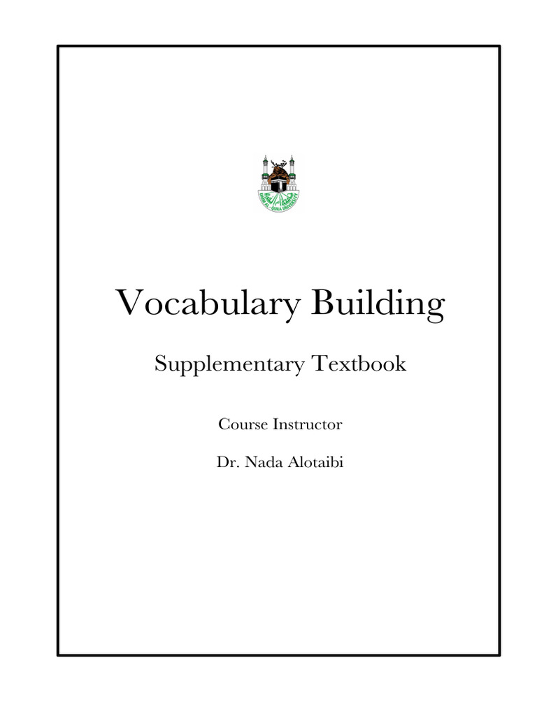 Vocabulary - Supplementary Textbook | PDF