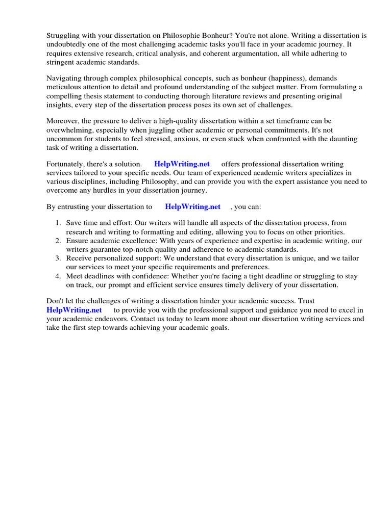 Dissertation Help for Philosophy Students | PDF | Thesis | Scribd
