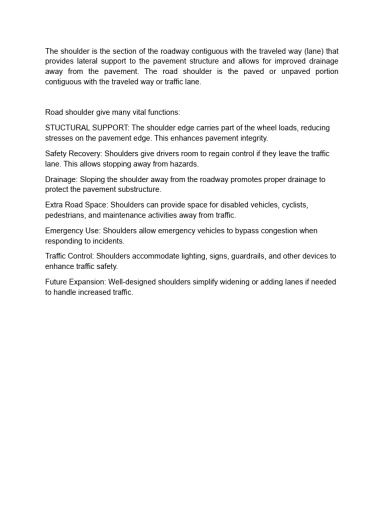 Road Shoulder | PDF