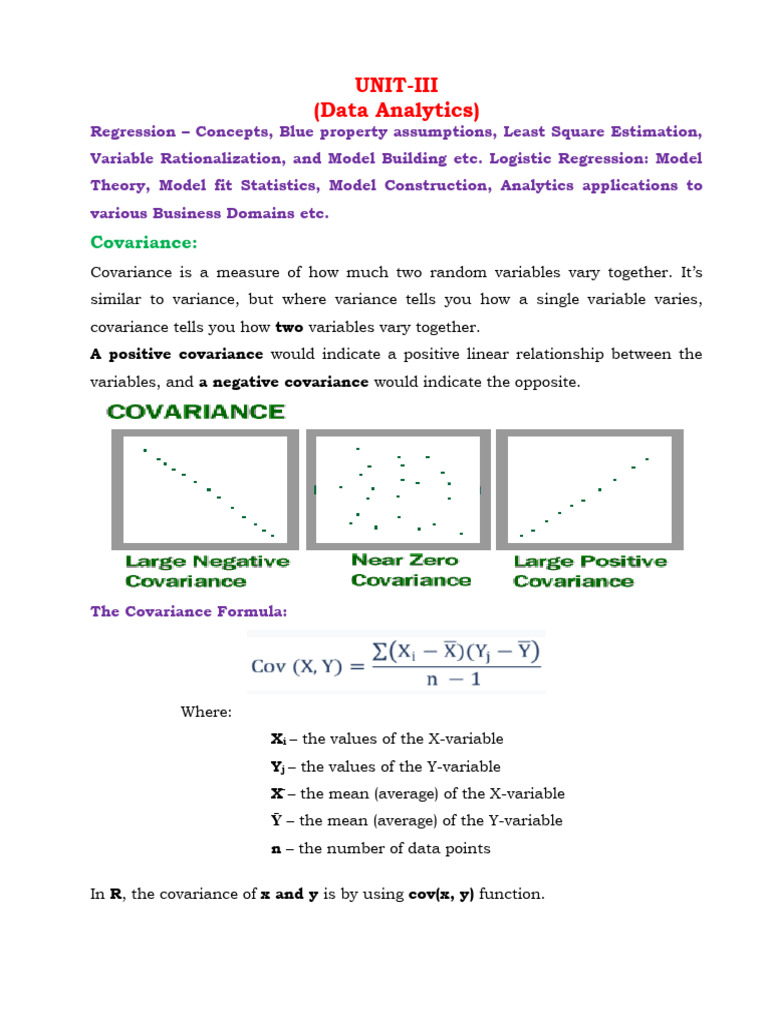 Unit-III (Data Analytics) | PDF | Regression Analysis | Logistic Regression Unit-III (Data Analytics) | PDF | Regression Analysis | Logistic Regression