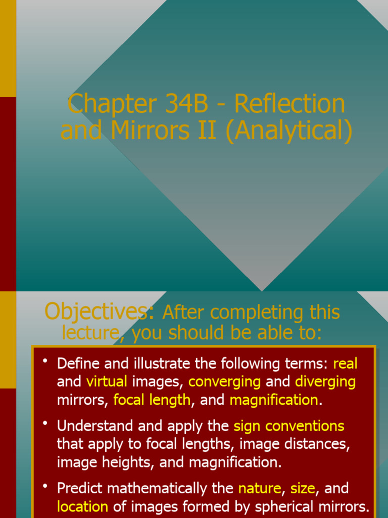 34b Reflection and Mirrors II Analytical | PDF | Mirror | Sphere