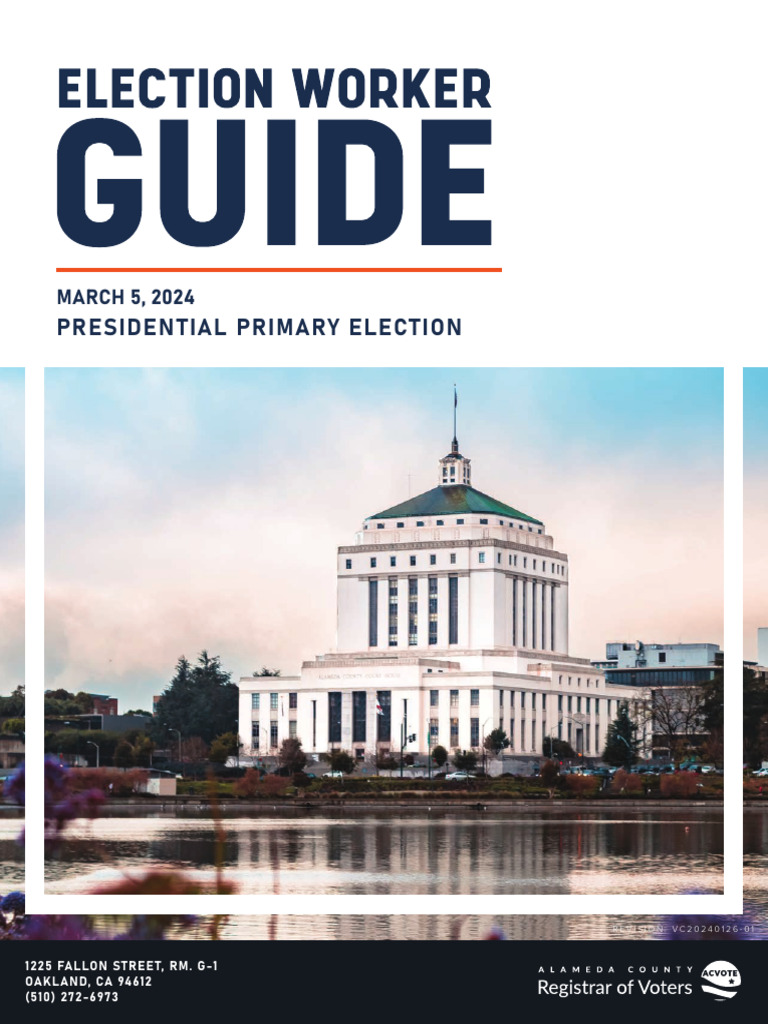 Election Worker Guide March 2024 Opt | PDF | Voting | Postal Voting