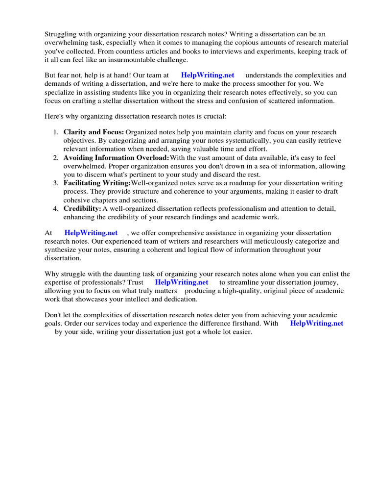Organizing Dissertation Research Notes | PDF | Thesis | Essays