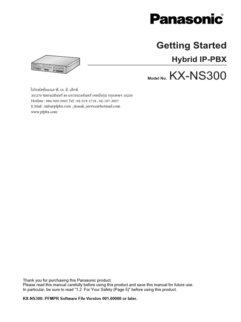 Getting Started kx-ns300 | PDF | Ip Address | Microsoft Windows