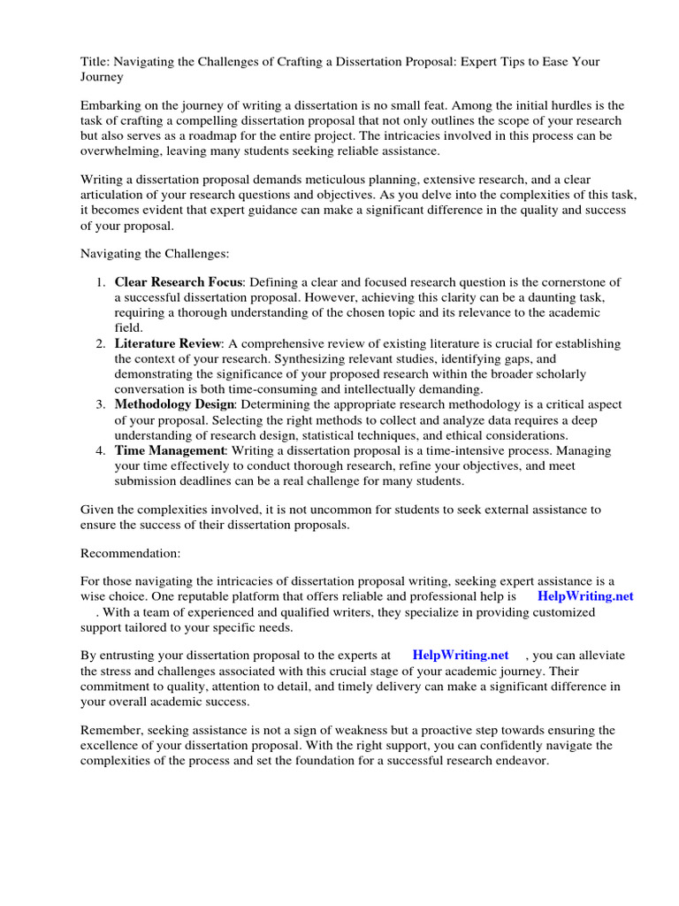 Tips Dissertation Proposal | PDF | Thesis | Methodology