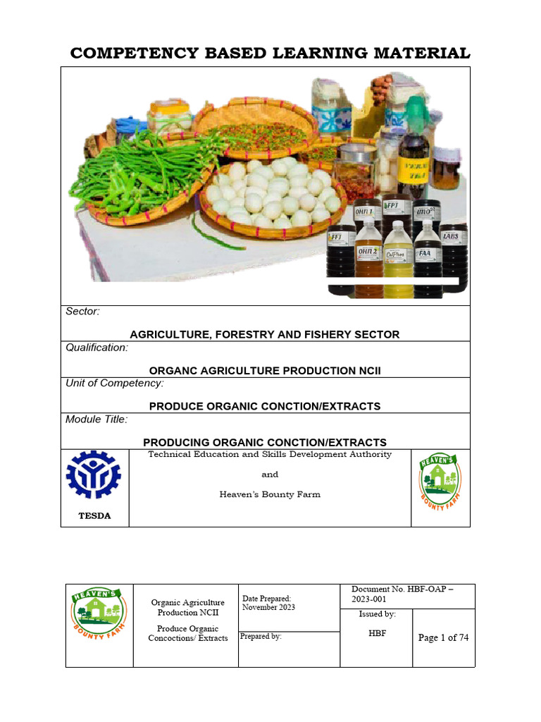 Produce Organic Concoction 1 HBF | PDF | Soil | Compost