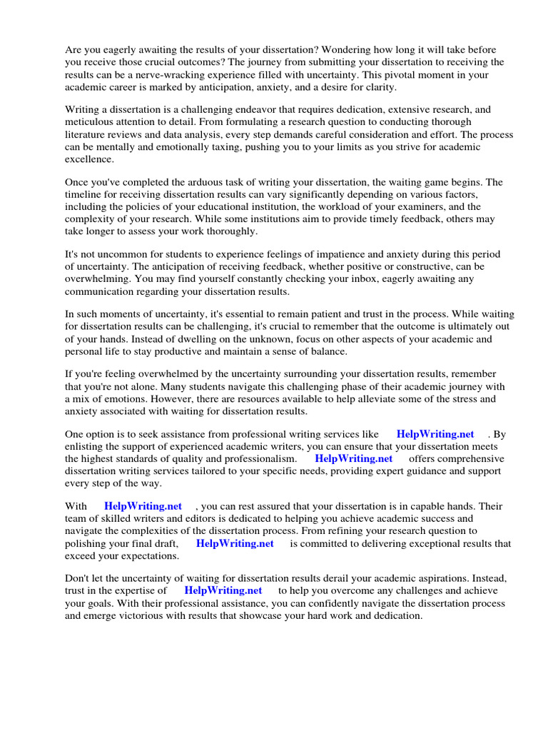 How Long Does It Take To Get Dissertation Results | PDF | Thesis ...