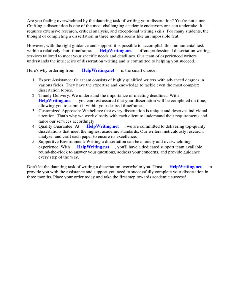 How To Write A Dissertation in 3 Months | PDF | Thesis | Essays