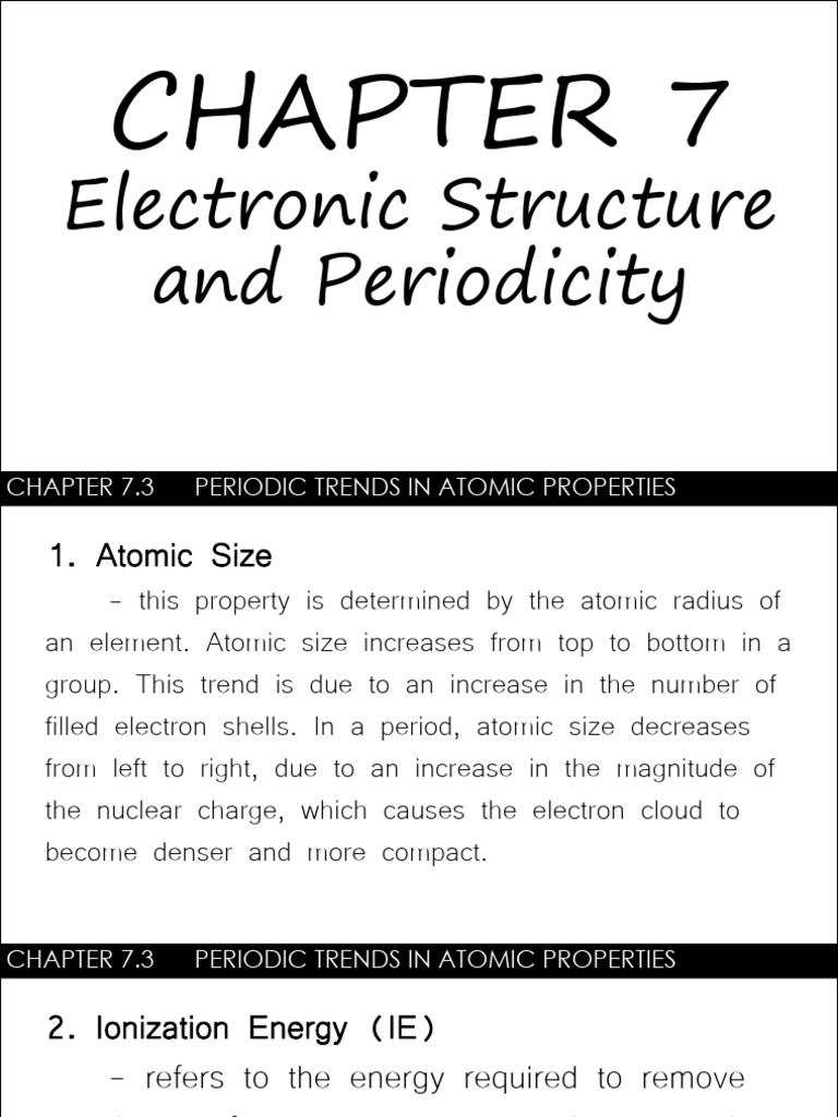 Periodic Trends in Atomic Properties | PDF | Physical Chemistry ...