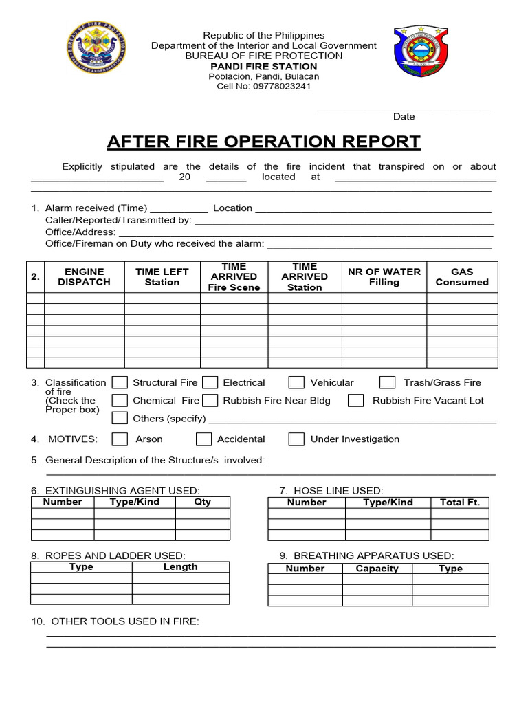 Afor Blank Form2 | PDF | Firefighter | Firefighting
