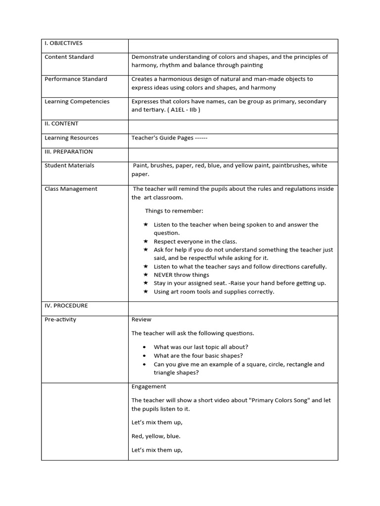 Activity Plan - Sir Ducay | PDF | Color | Image Processing