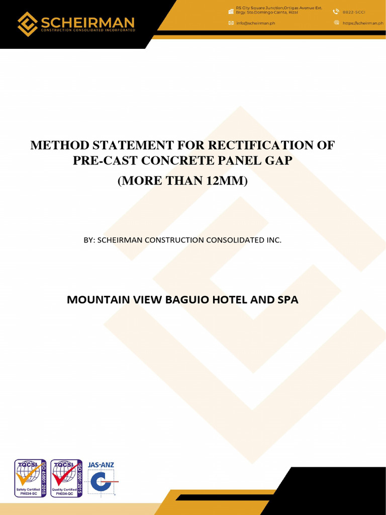 Precast Gap Rectification MS | PDF