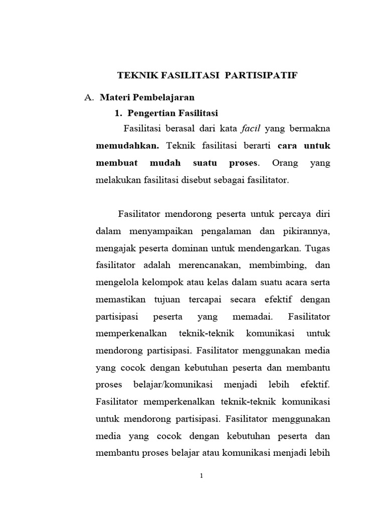 Teknik Fasilitasi Partisipatif Efektif | PDF