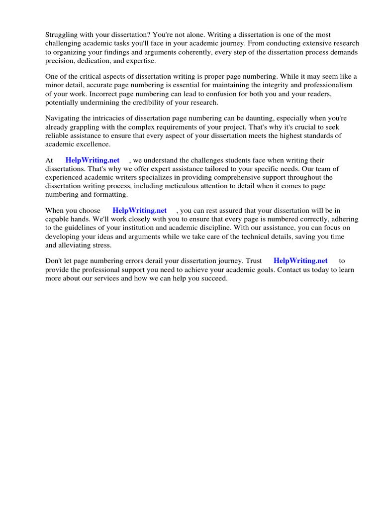 Dissertation Page Numbering | PDF | Thesis | Paragraph