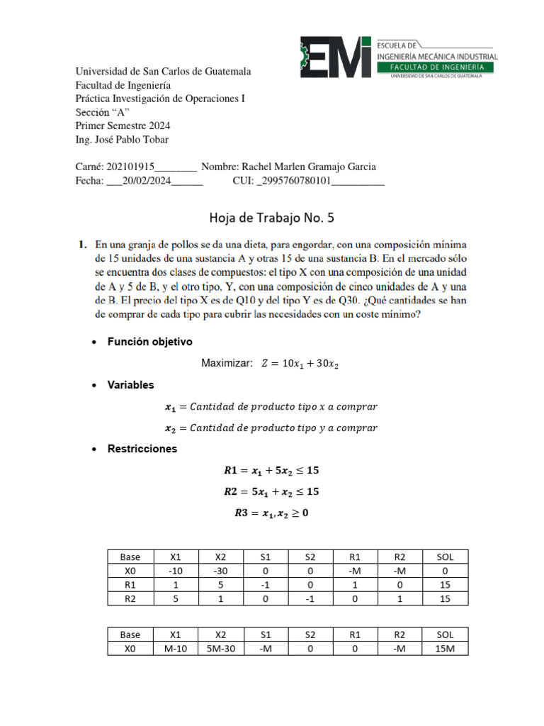 HT5 - Practica IO | PDF